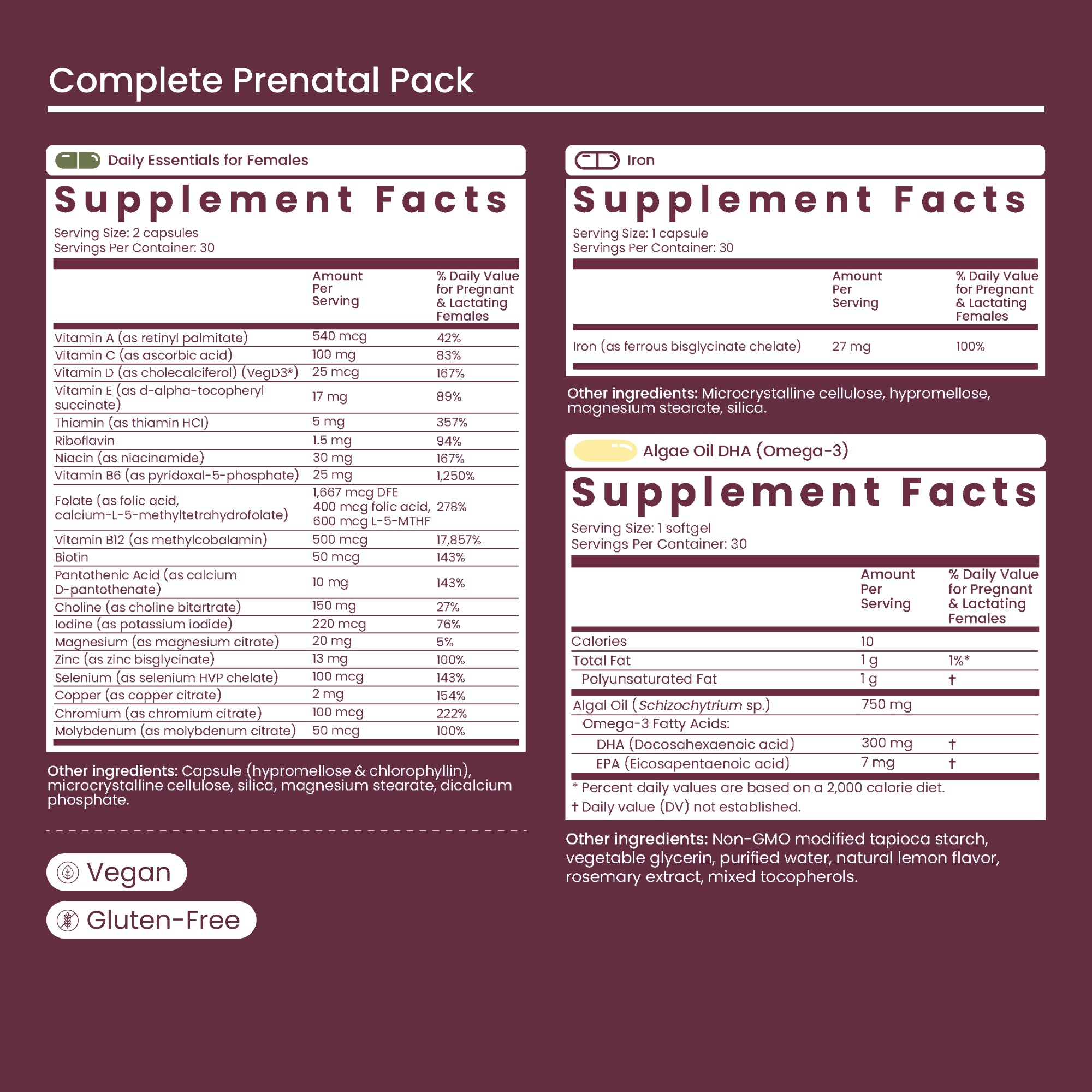 The Complete Prenatal Pack - 30 daily packs of prenatal vitamins – Bird&Be